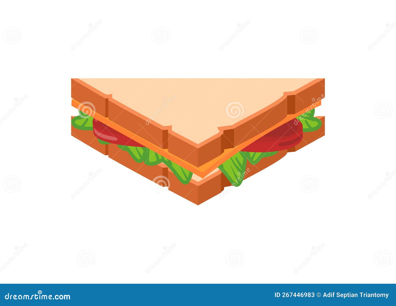Triangle Sandwich Slice. Simple Flat Illustration. Stock Vector ...