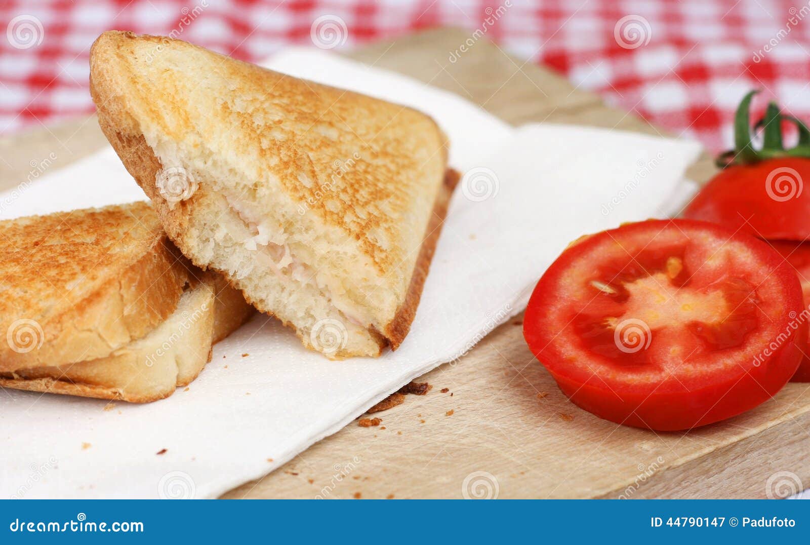 Triangle sandwich toast stock image. Image of paper, picnic - 44790147