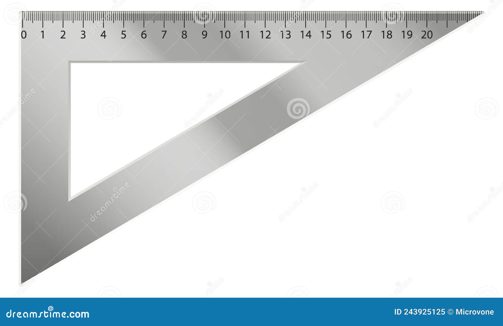 Triangle Scale Tool. School Metal Measure Ruler Stock Vector ...