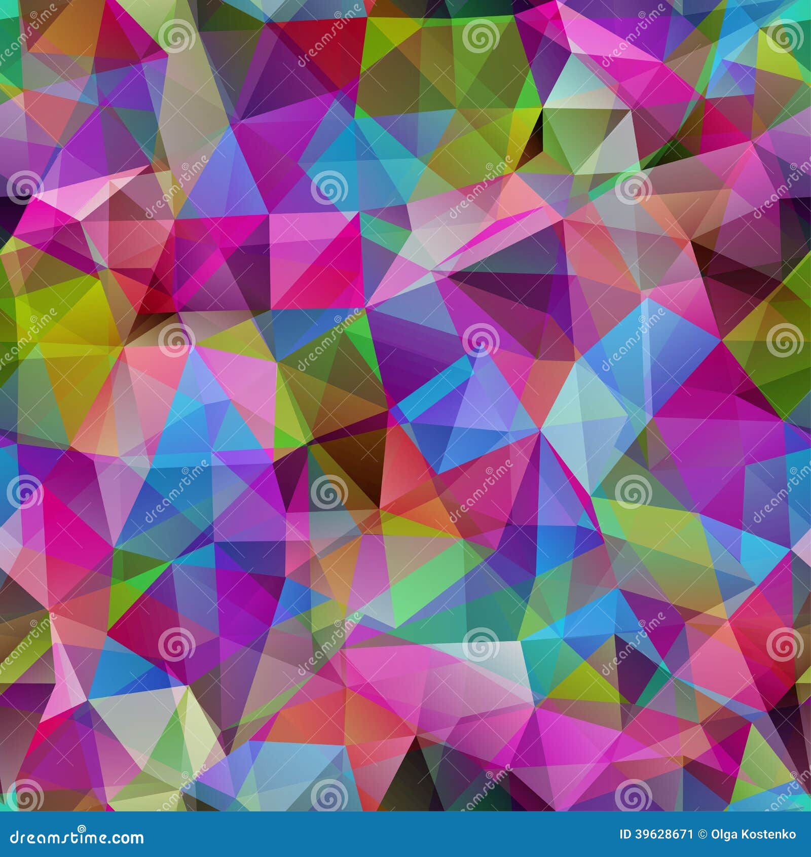 Triangle Seamless Pattern of Geometric Shapes. Colorful Mosaic B Stock ...