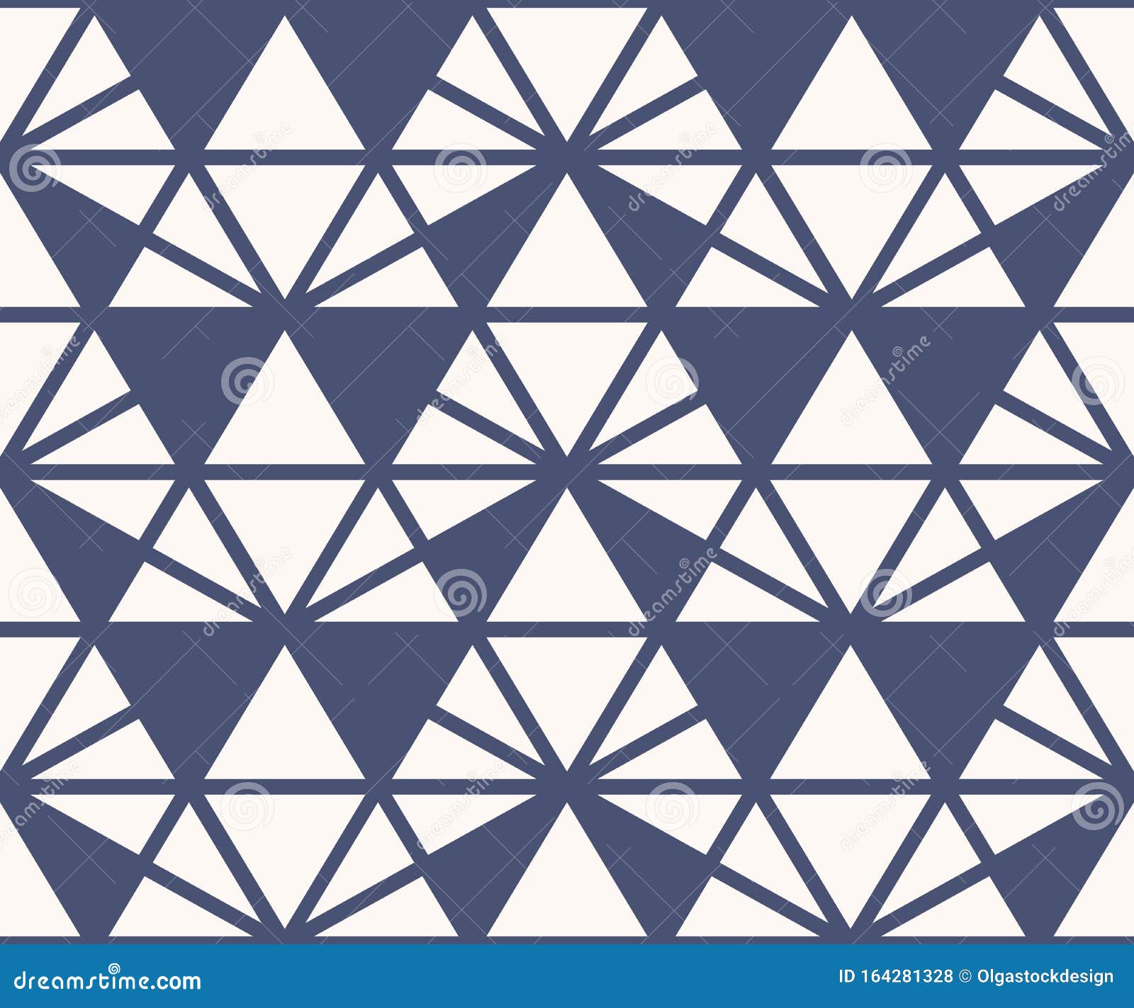 Triangle Seamless Pattern. Vector Abstract Geometric Texture. Blue and ...