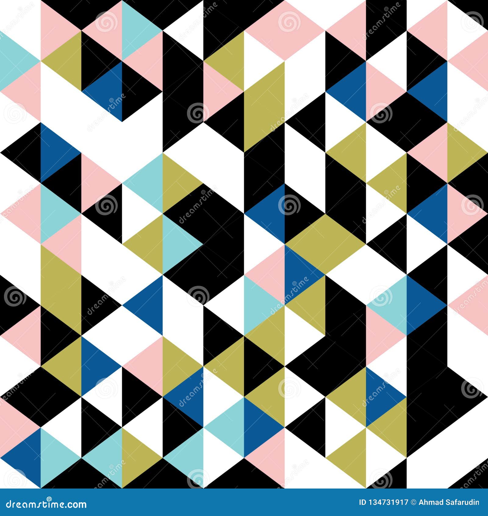 Triangle seamless pattern stock vector. Illustration of vector - 134731917