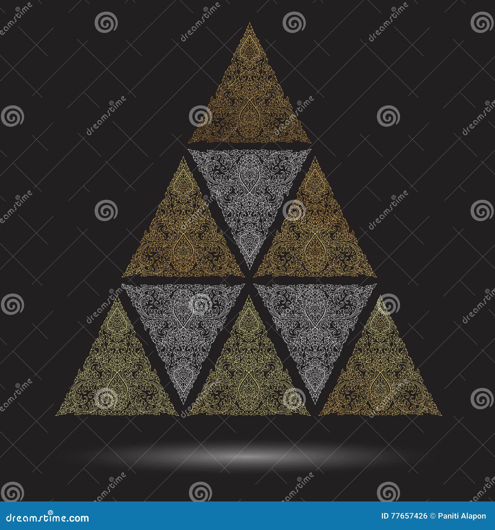 Triangle Shape Abstract Line Thai Tradition Pattern Background Stock ...