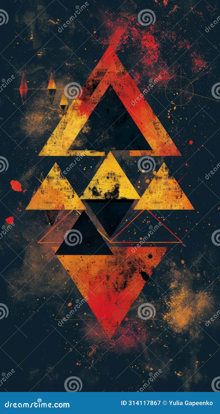 Triangle Shape on Black Background Stock Image - Image of polygon ...
