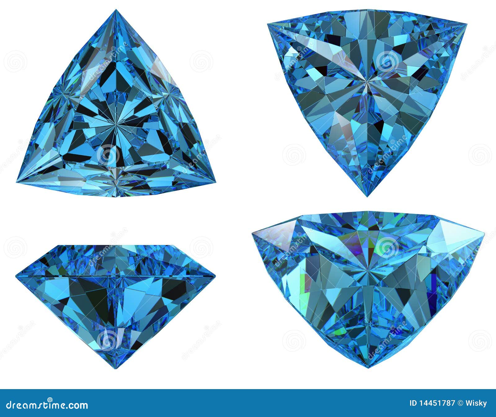 Triangle Shape Blue Diamond Isolated Stock Illustration - Image: 14451787