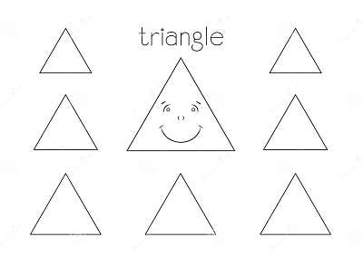 Triangle Shape Coloring Page Stock Illustration - Illustration of easy ...