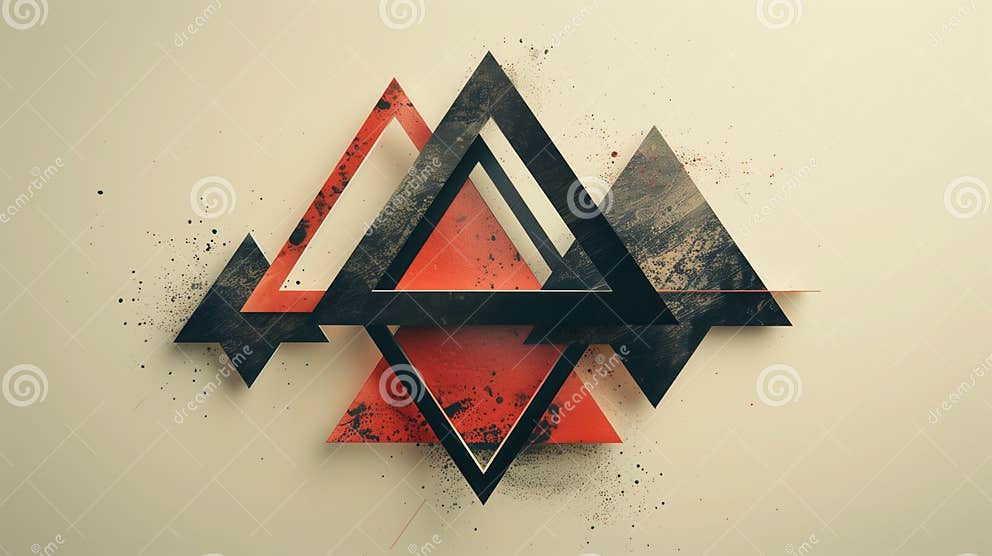 A Triangle Shape Displayed on a Wall in a Symmetrical Arrangement Stock ...