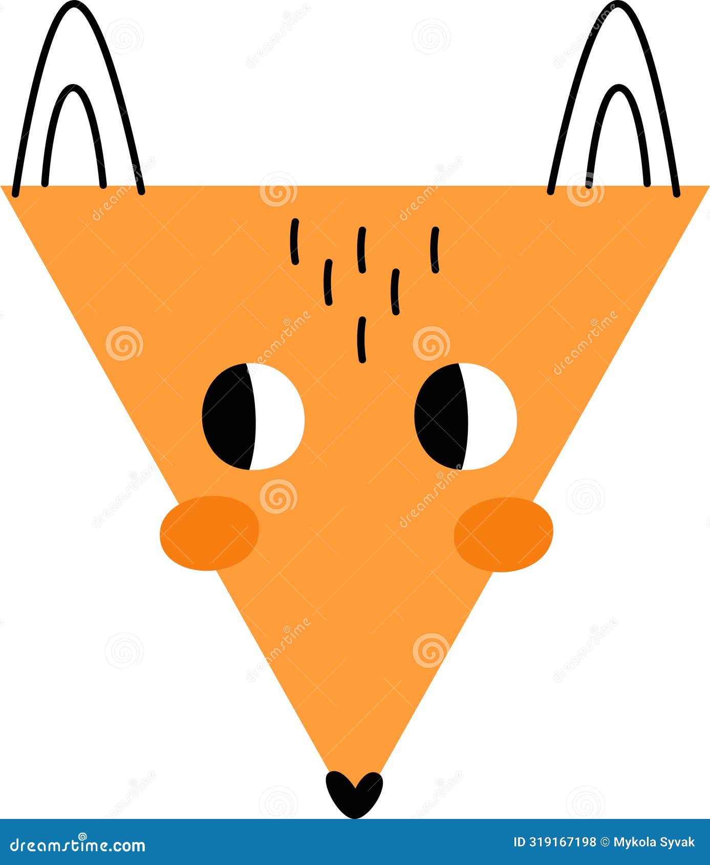 Triangle Shape Fox stock vector. Illustration of isolated - 319167198