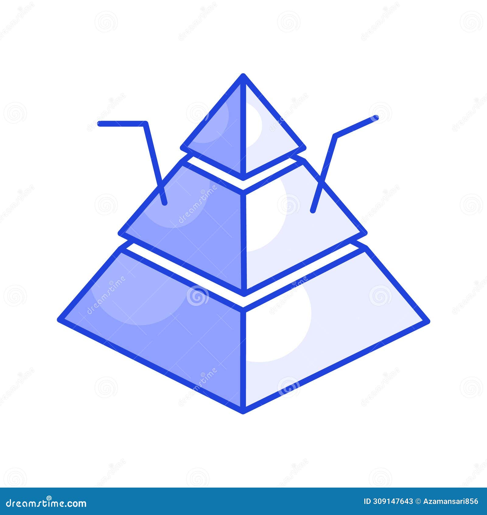 Triangle Shape Graph, Vector Design of Pyramid Infographics, Pyramid ...