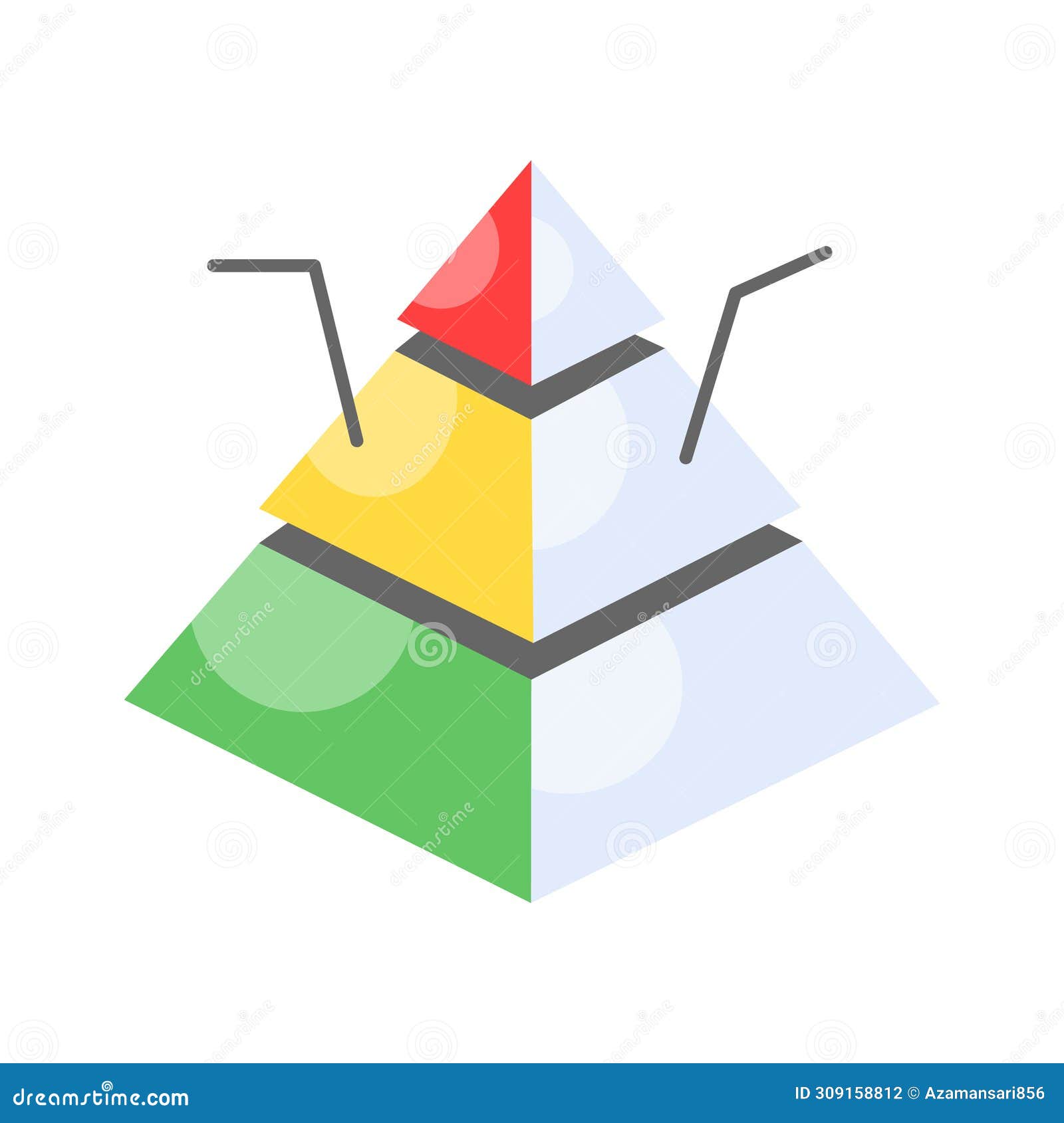 Triangle Shape Graph, Vector Design of Pyramid Infographics, Pyramid ...
