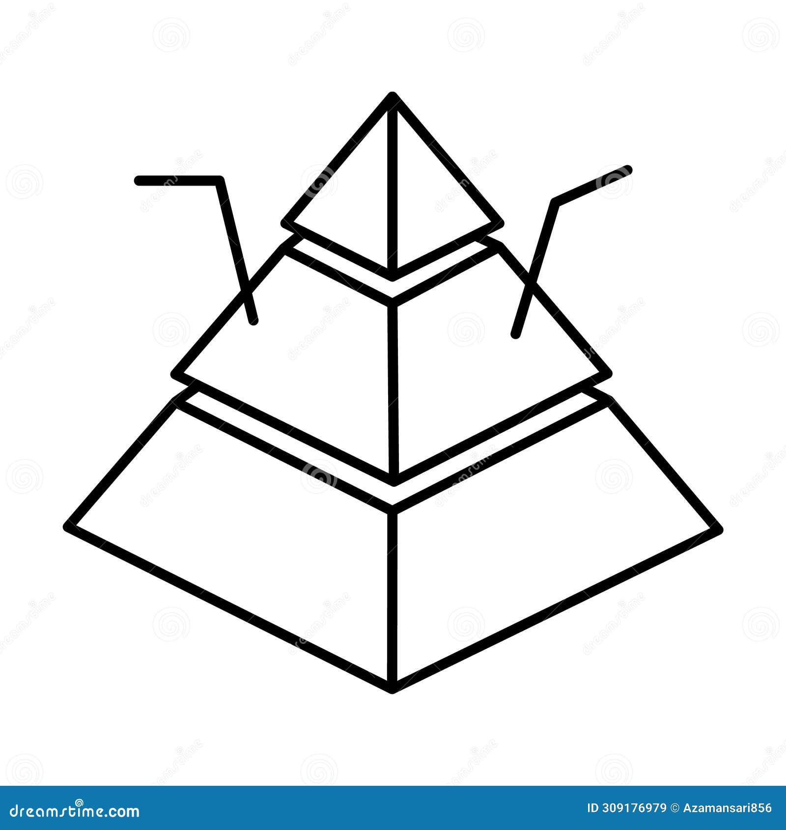 Triangle Shape Graph, Vector Design of Pyramid Infographics, Pyramid ...