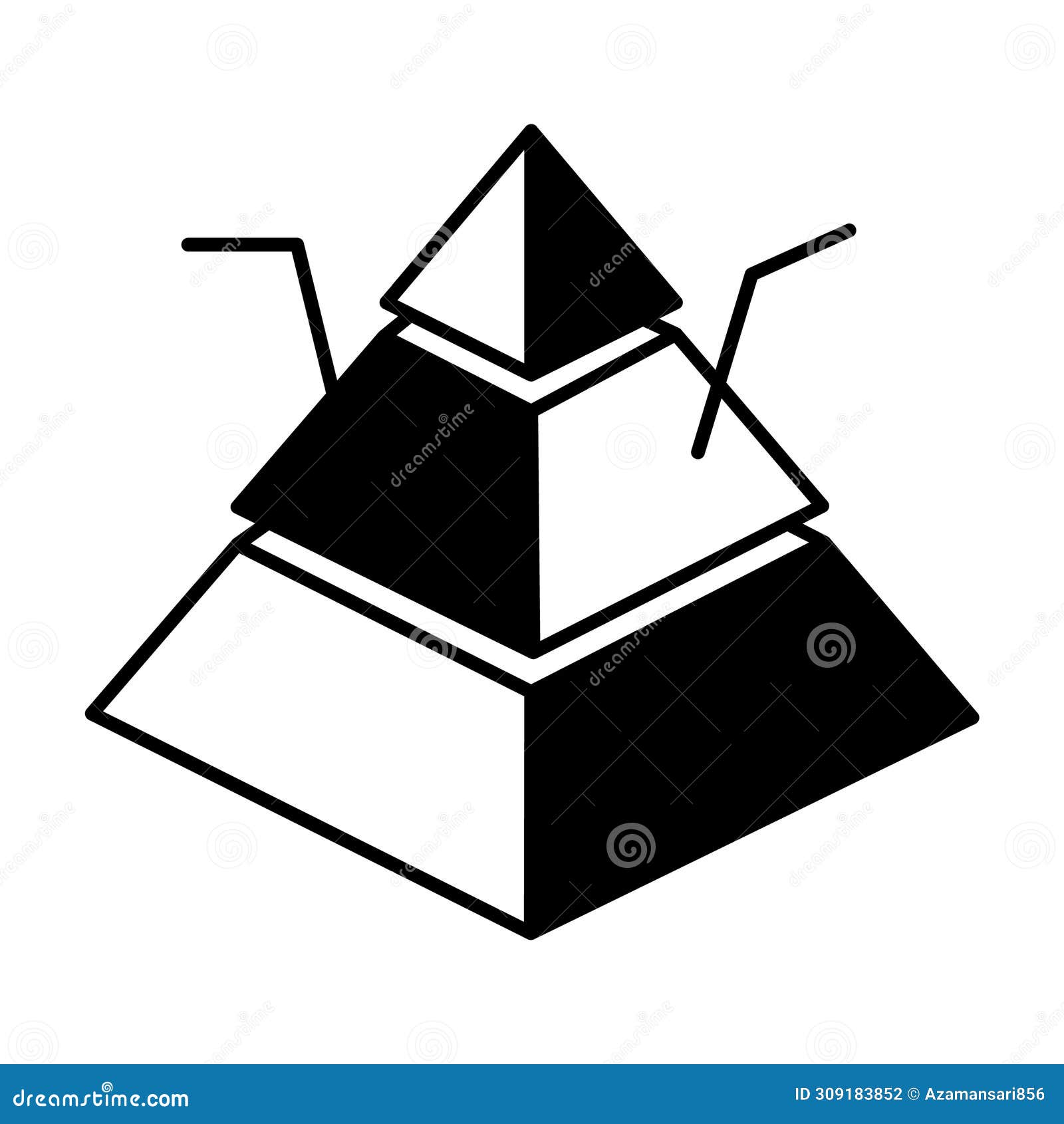 Triangle Shape Graph, Vector Design of Pyramid Infographics, Pyramid ...