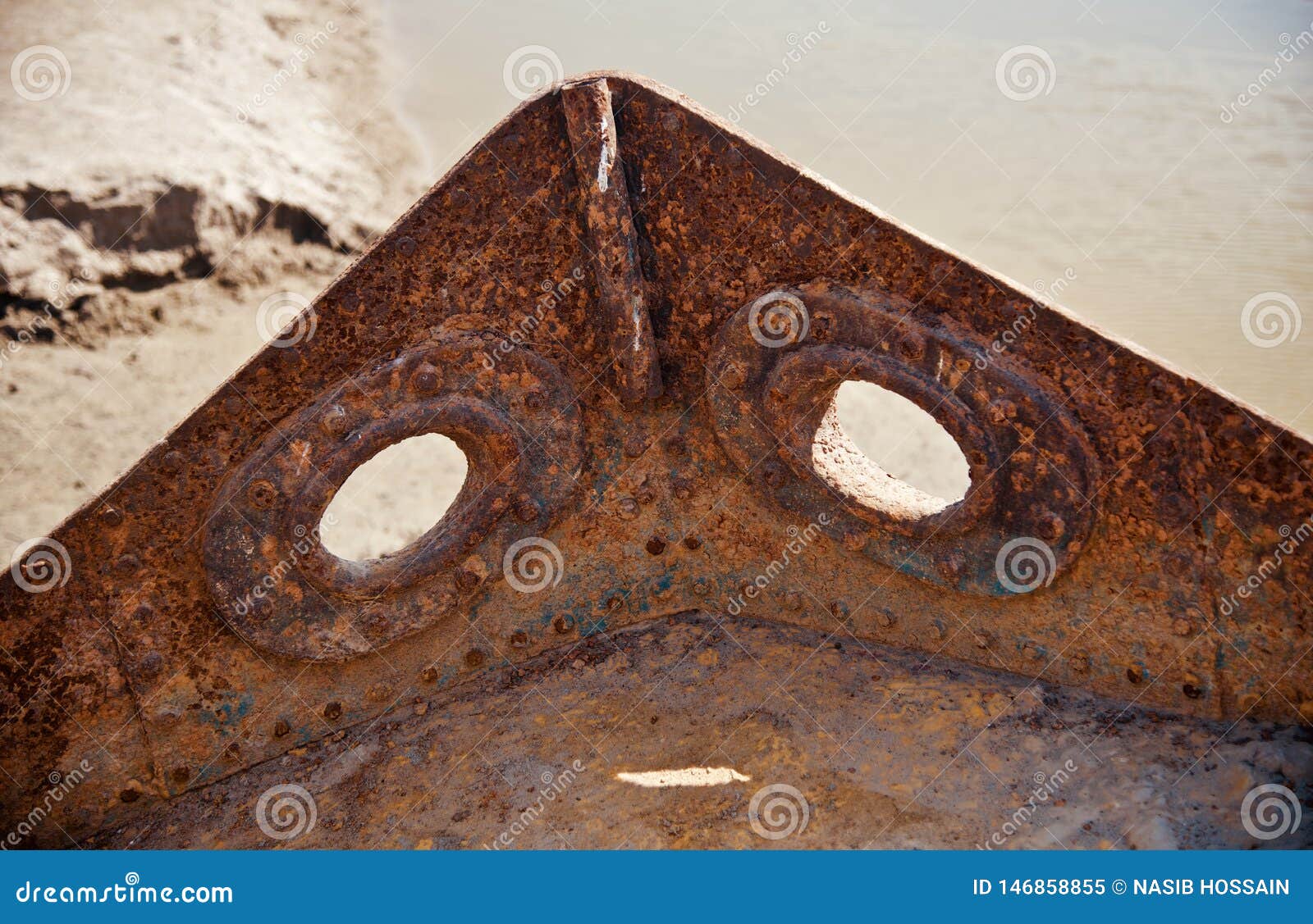 A Triangle Shape Iron Object of a Ship Stock Image - Image of yellow ...