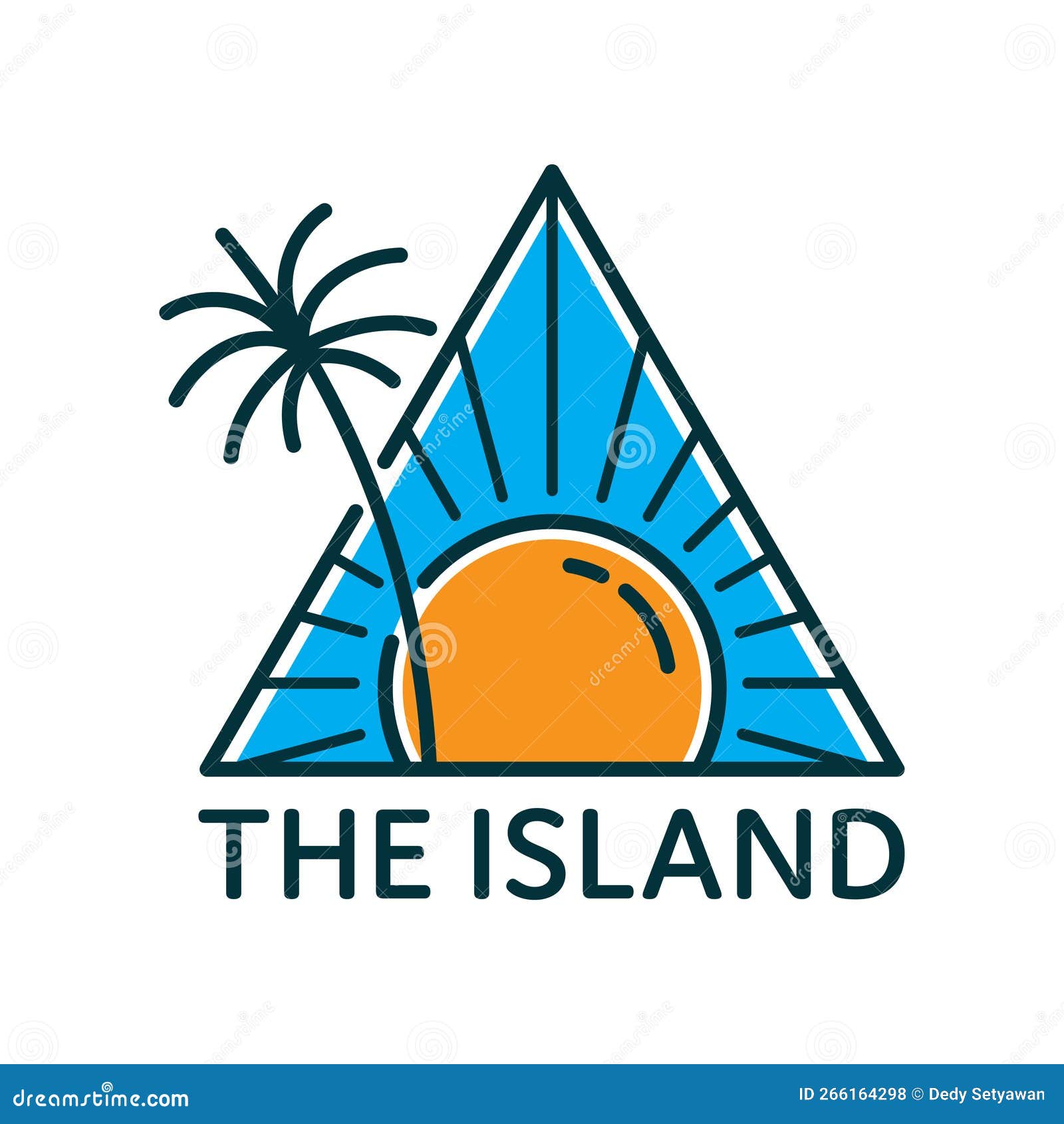 Triangle Shape Island Logo Design Stock Vector - Illustration of logo ...