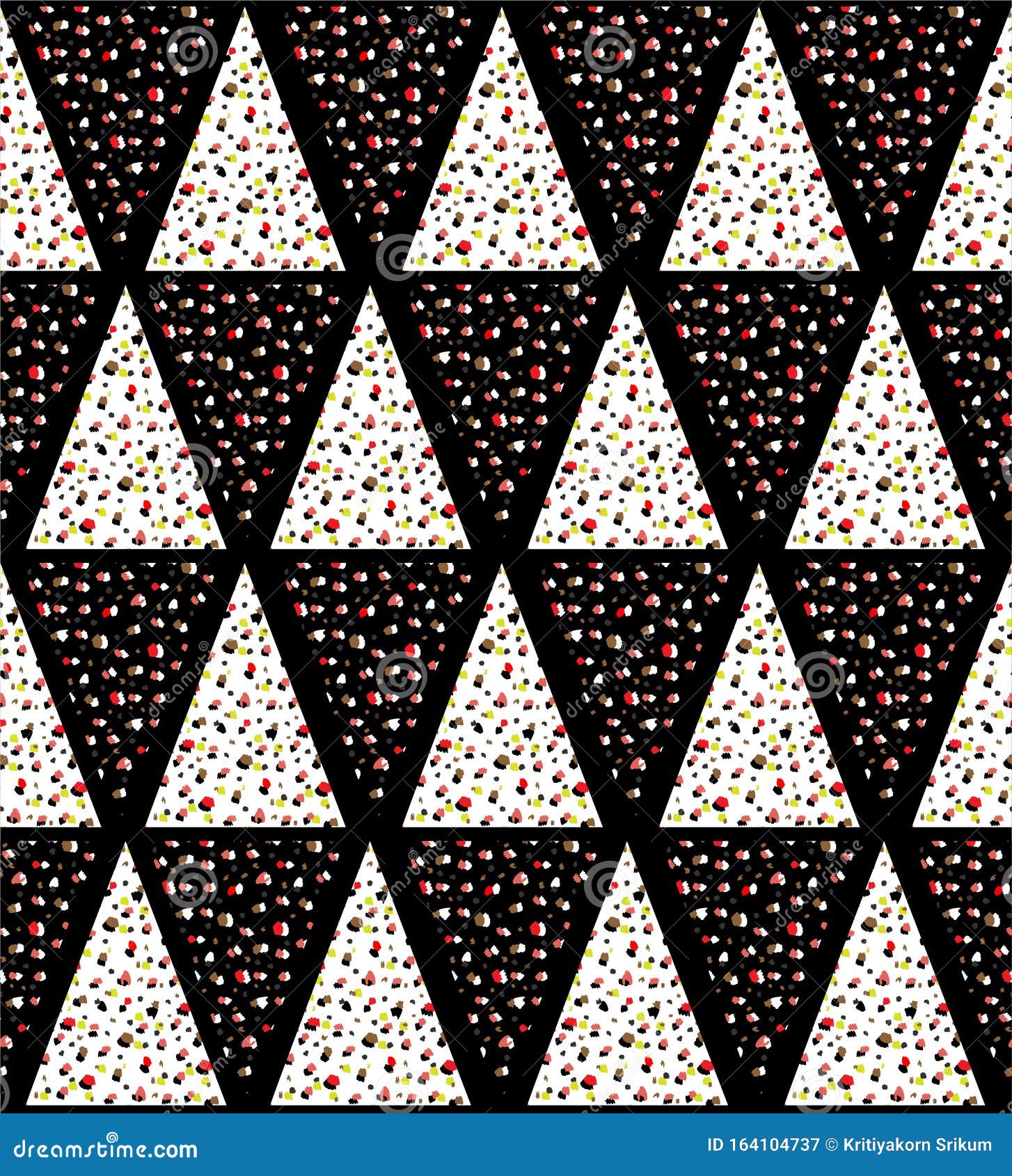 Triangle Shape Made from Colorful Hand Brushed Stroke Patchwork Design ...