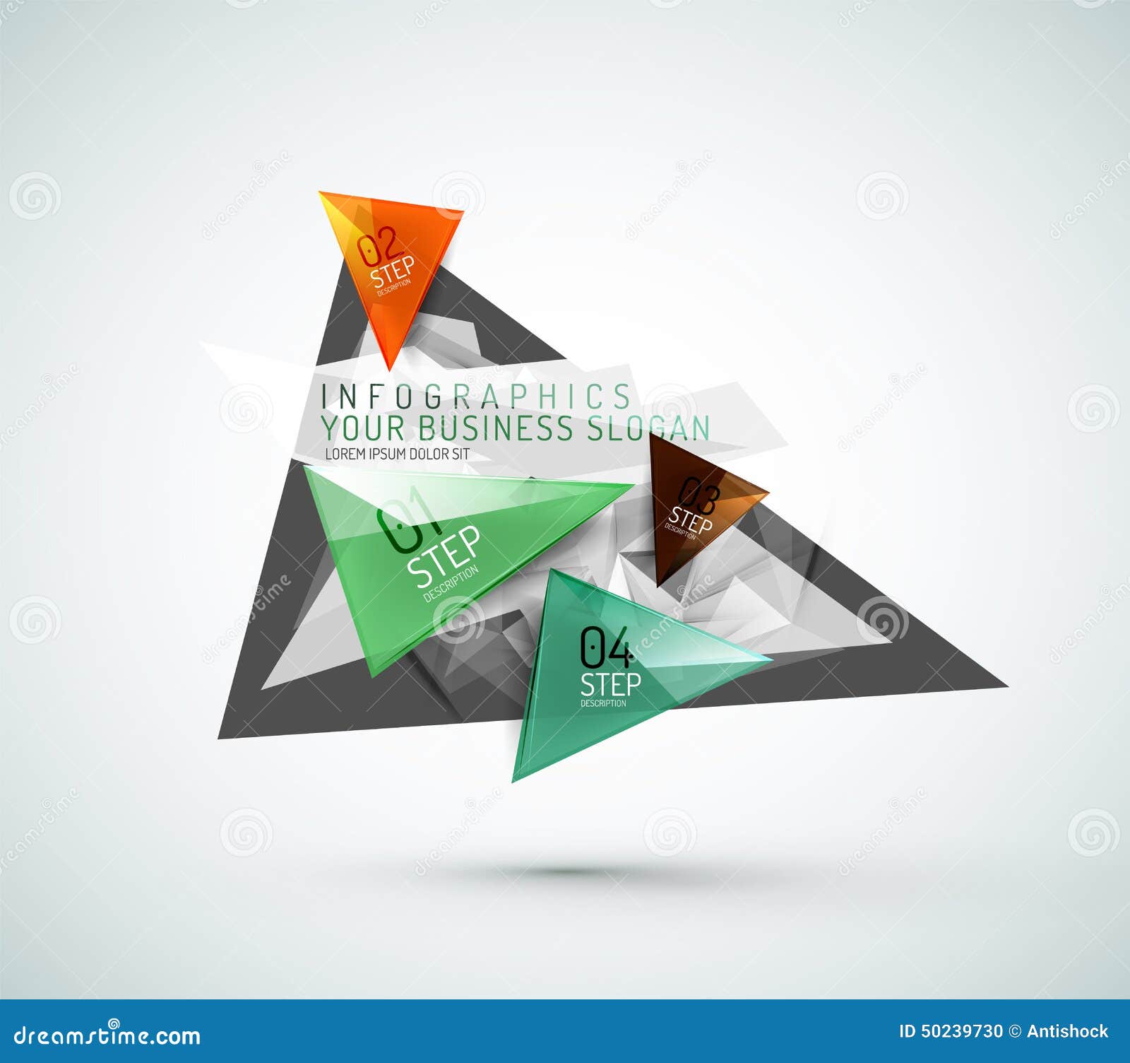 Triangle Shape Modern Paper Infographics Stock Vector - Illustration of ...