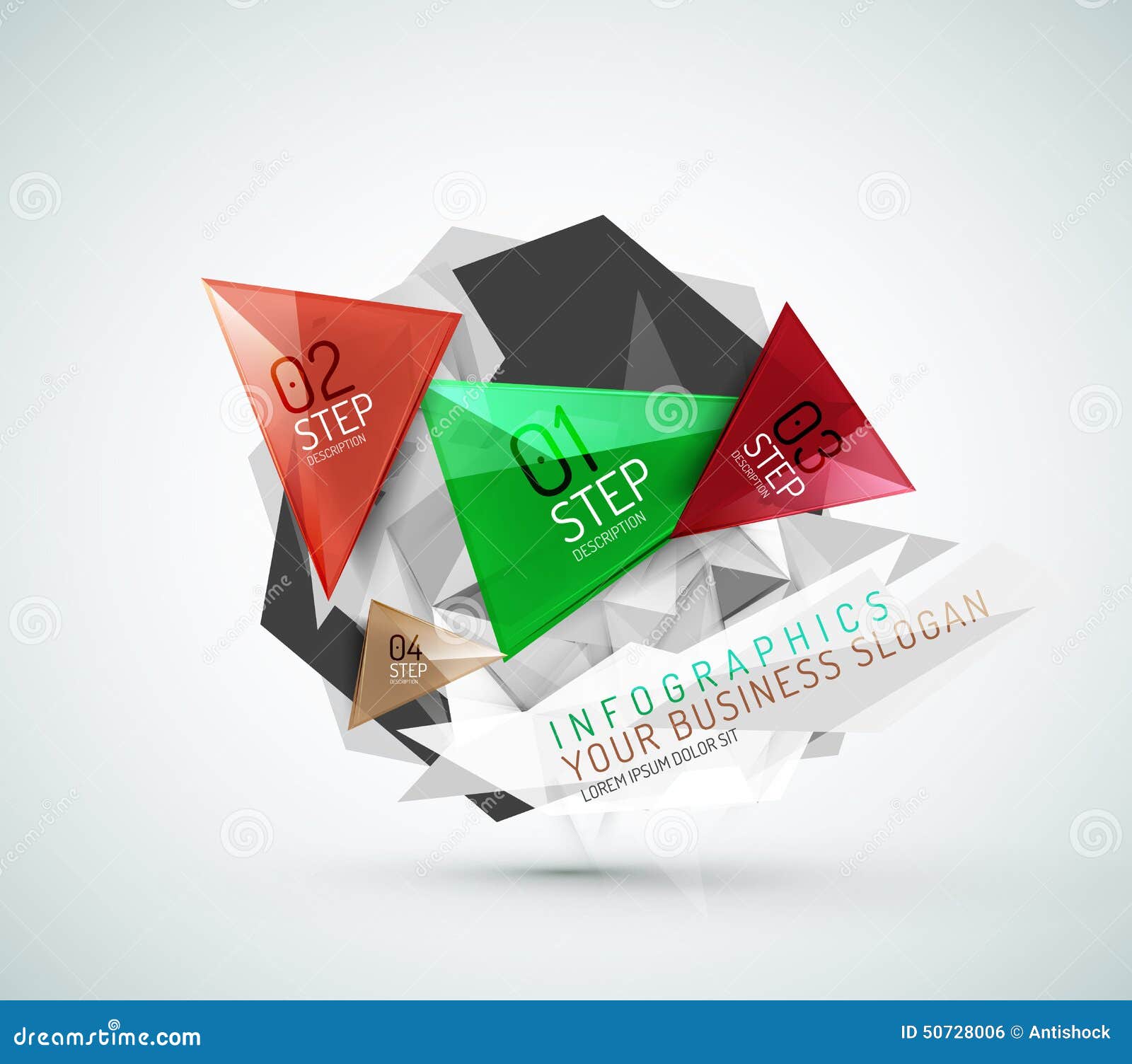Triangle Shape Modern Paper Infographics Stock Vector - Illustration of ...