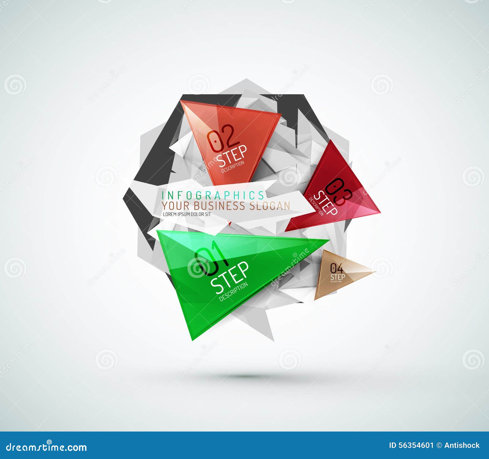 Triangle Shape Modern Paper Infographics Stock Vector - Illustration of ...