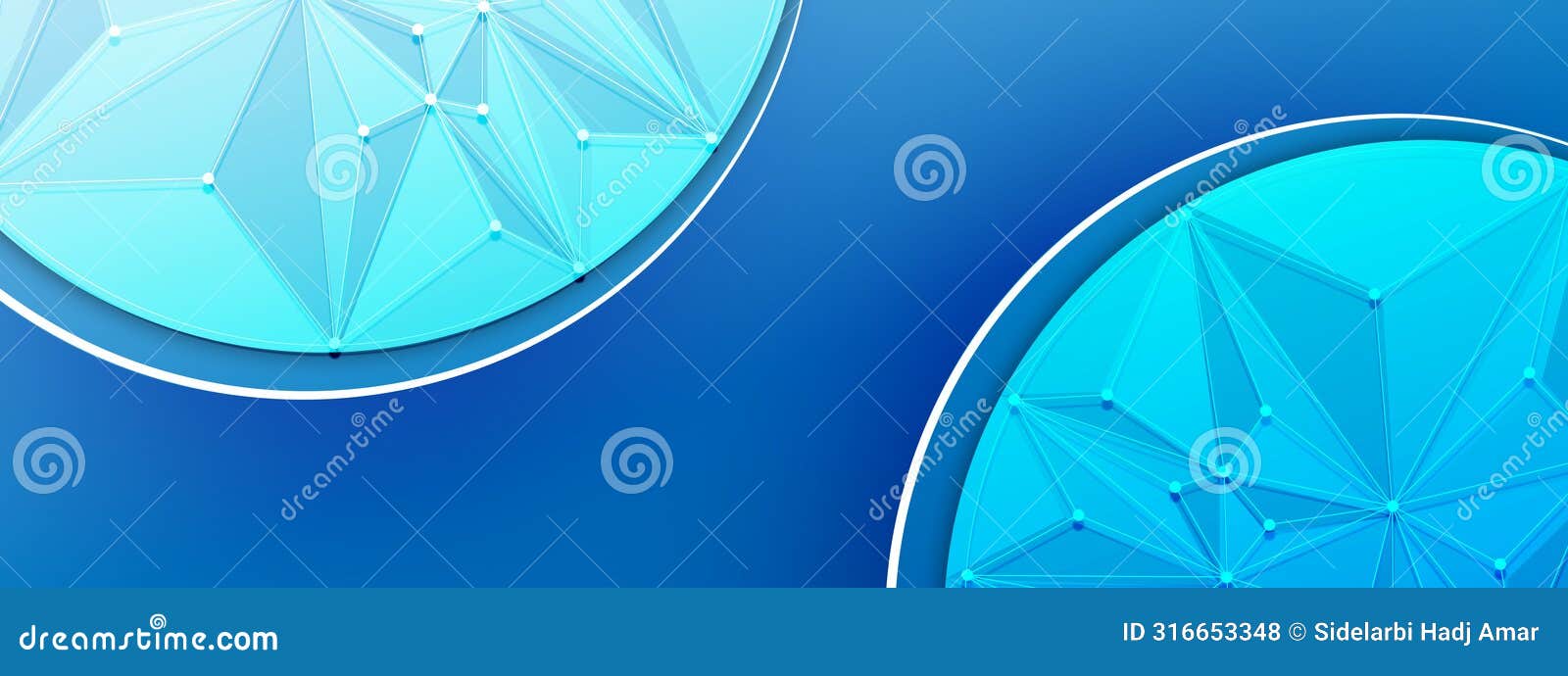 Triangle Shape with Molecule Structure on Blue Background Stock ...