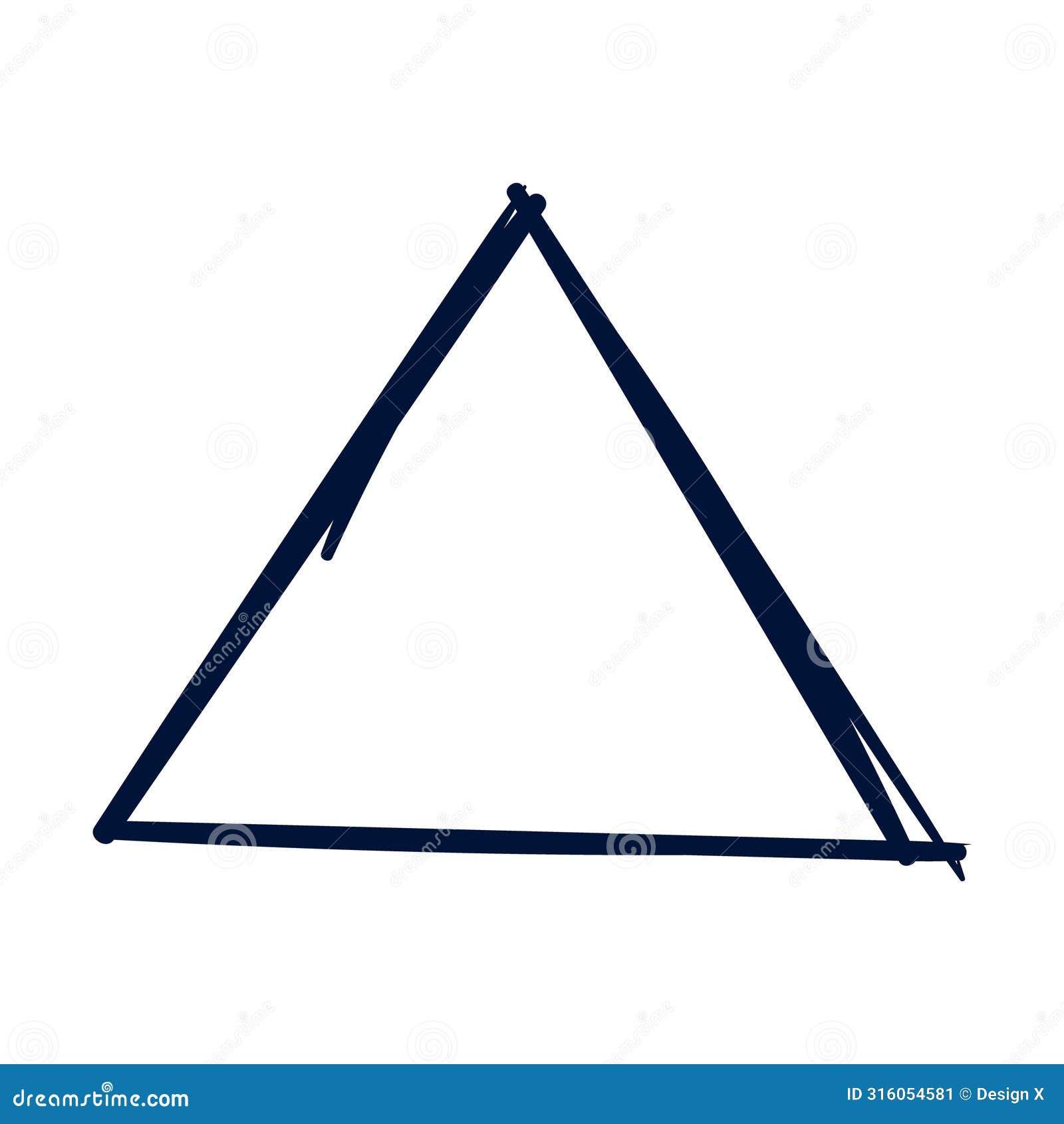 Triangle Shape Scribble Line. Hand Drawn Triangle Shape Scribble Vector ...