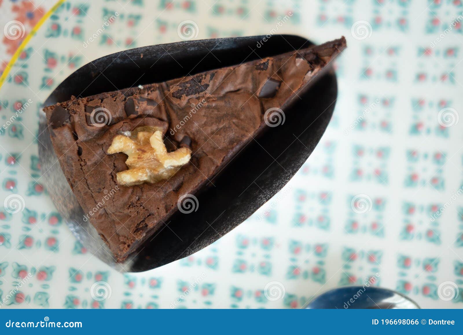 Triangle Shape Slices Piece of Dark Chocolate Brownies Cookie Stock ...