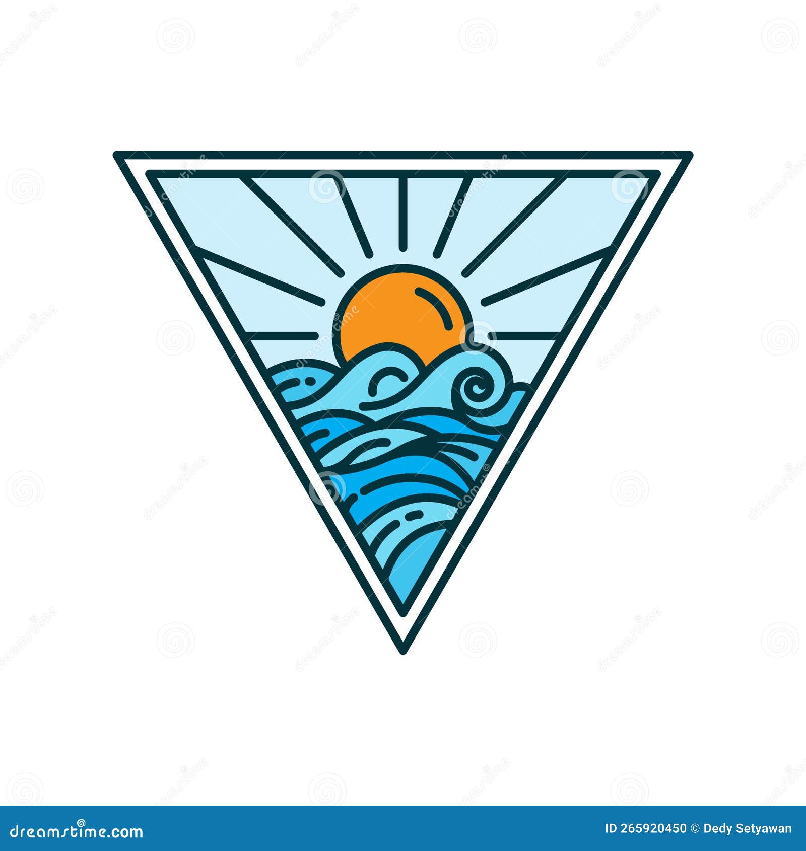 Triangle shape sunset logo stock vector. Illustration of logo - 265920450