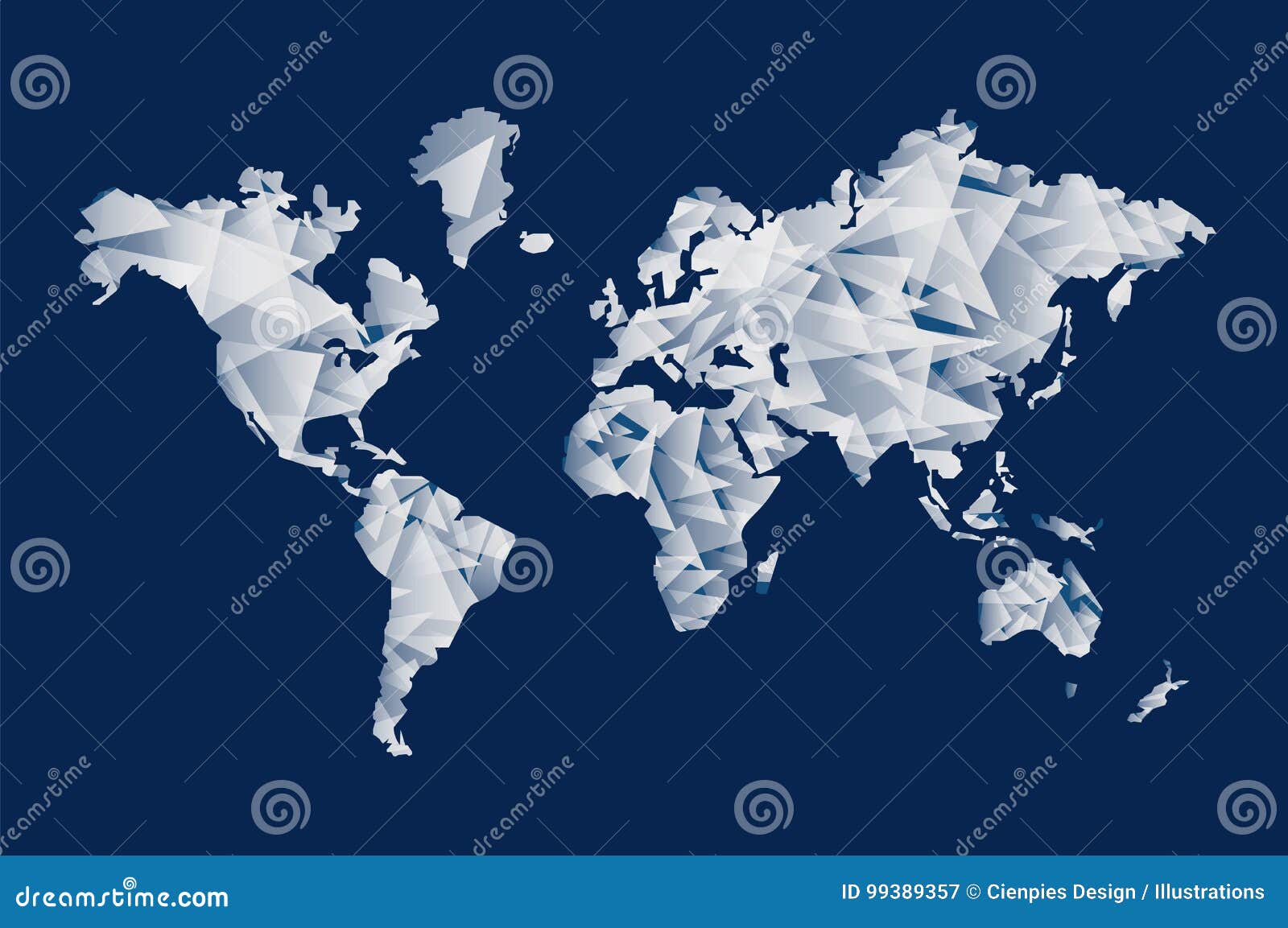 Triangle Shape World Map Concept Illustration Stock Vector ...