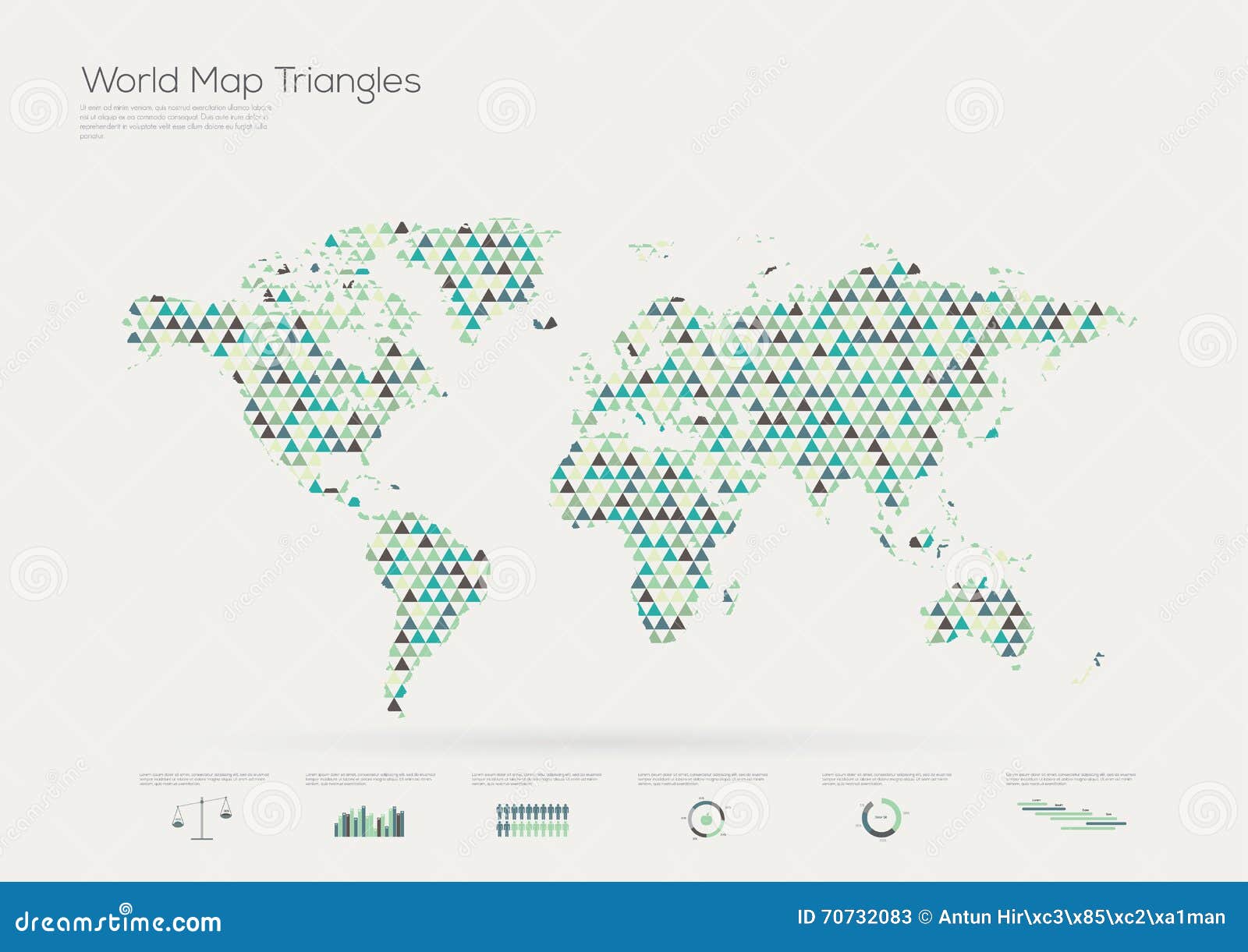 Triangle Shape World Map, Infographic Stock Vector - Illustration of ...