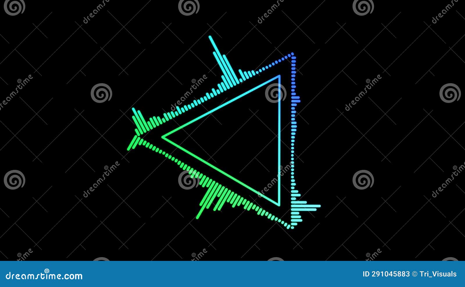 Triangle-shaped Audio Spectrum Animation Blue and Green. Gradient ...