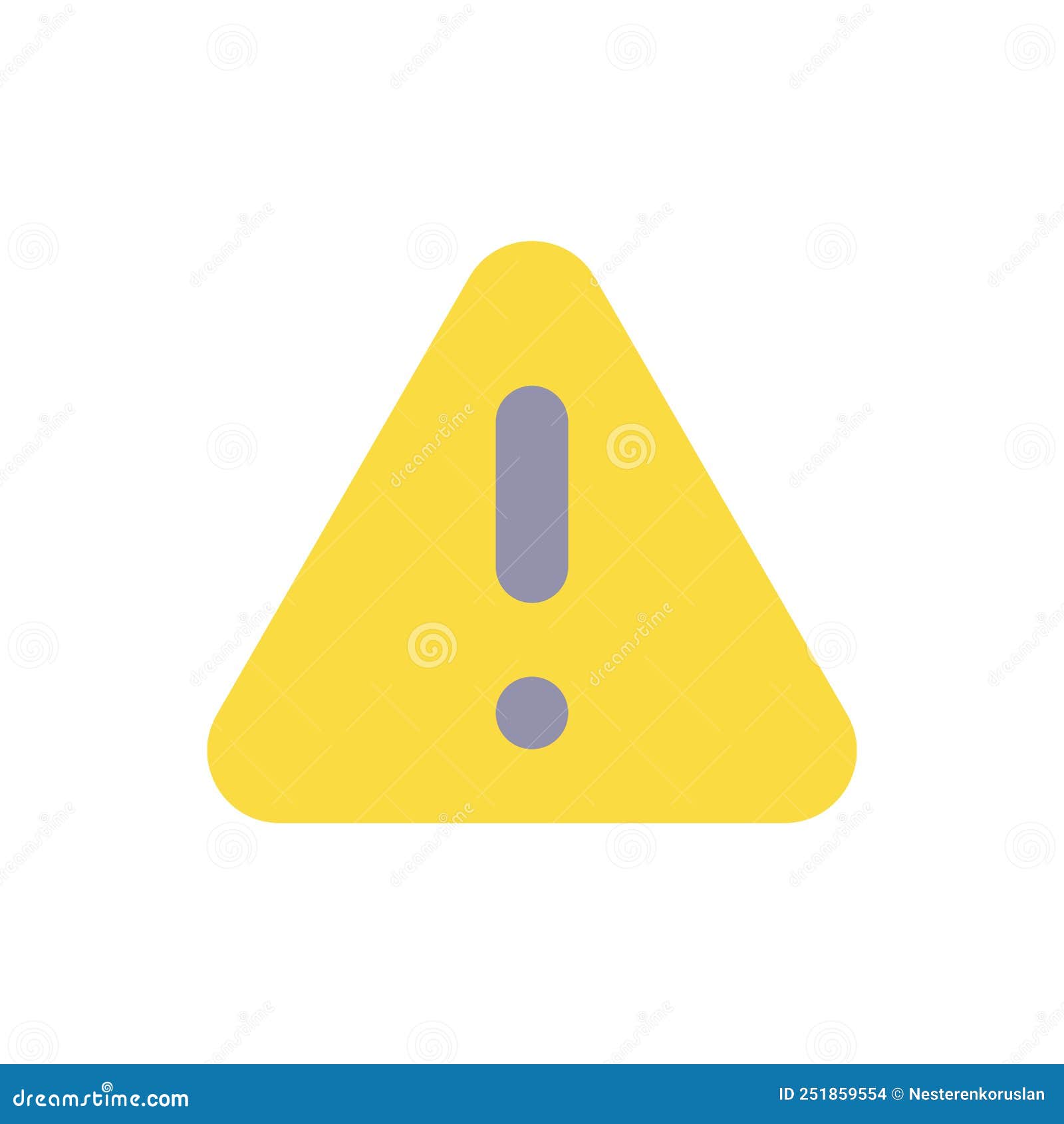 Triangle Shaped Caution Sign Flat Color Ui Icon Stock Vector ...