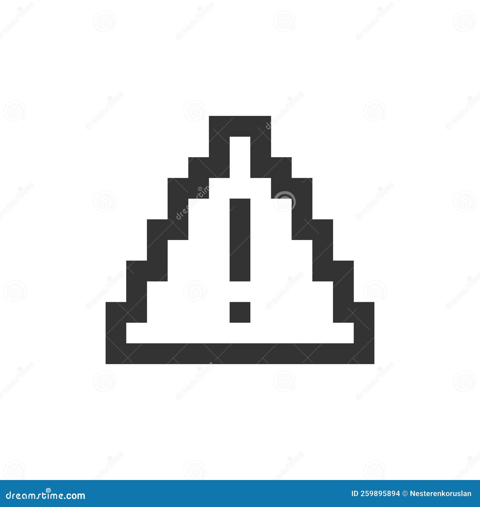Triangle Shaped Caution Sign Pixelated Ui Icon Stock Vector ...