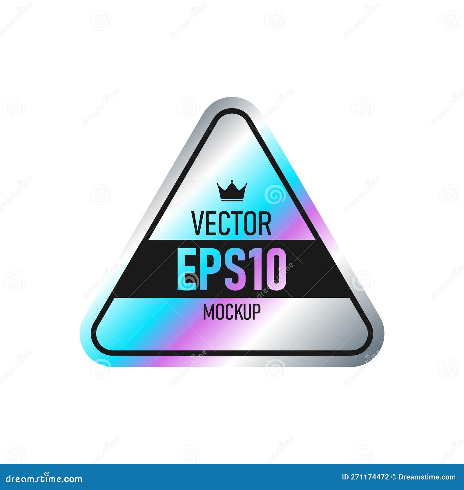 Triangle Shaped Holographic Sticker Isolated on White Background ...