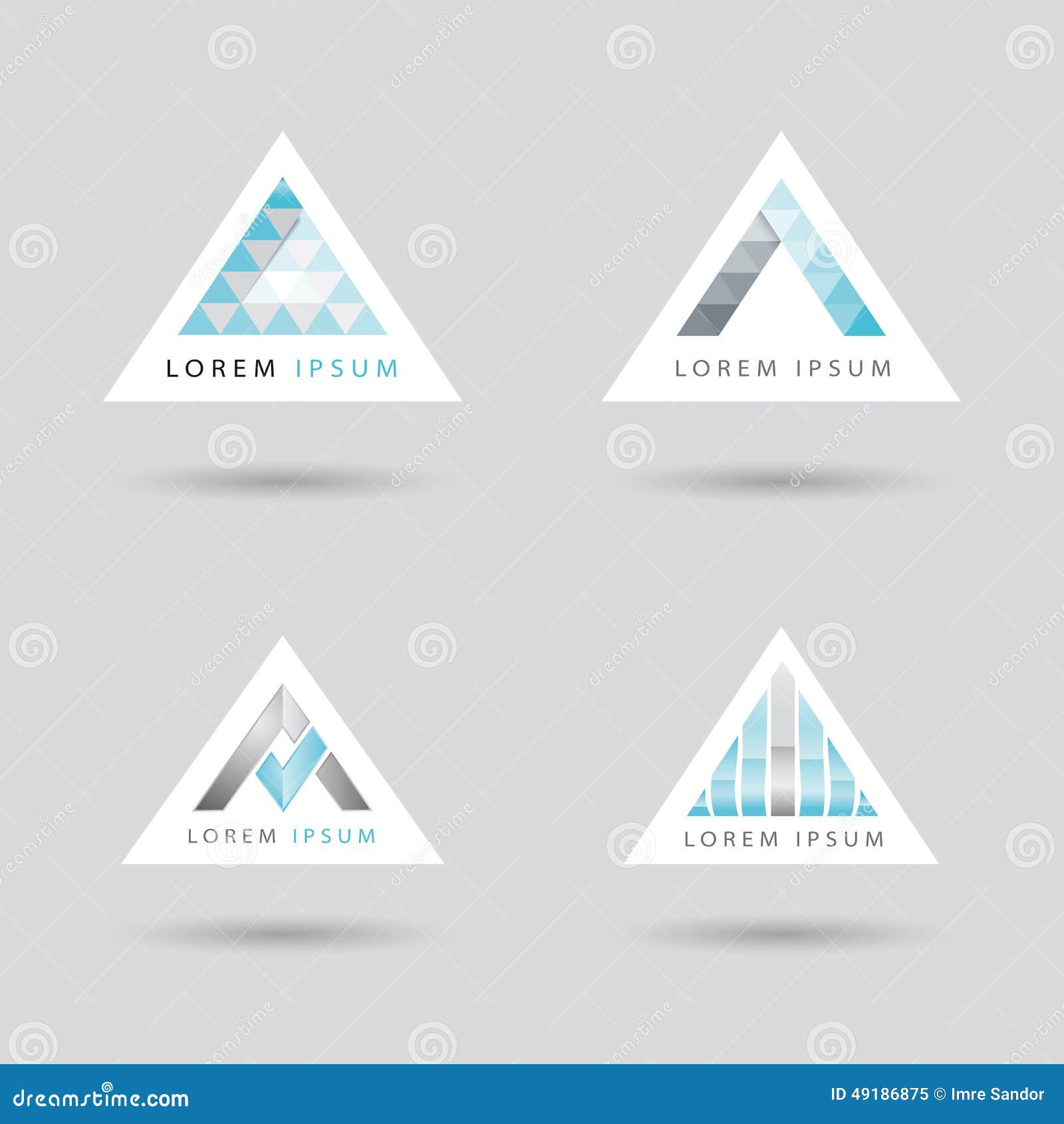 Triangle Shaped Logo Set Stock Vector - Image: 49186875