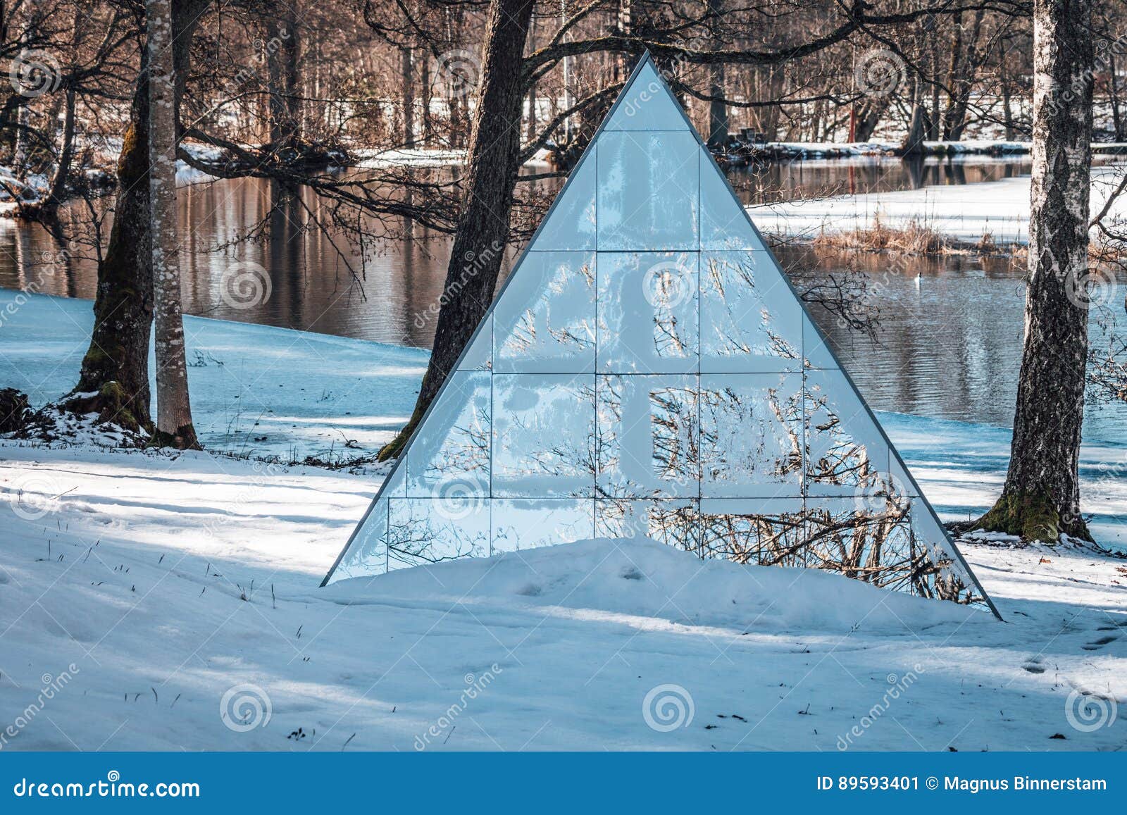 Triangle shaped mirrors stock image. Image of water, cold - 89593401