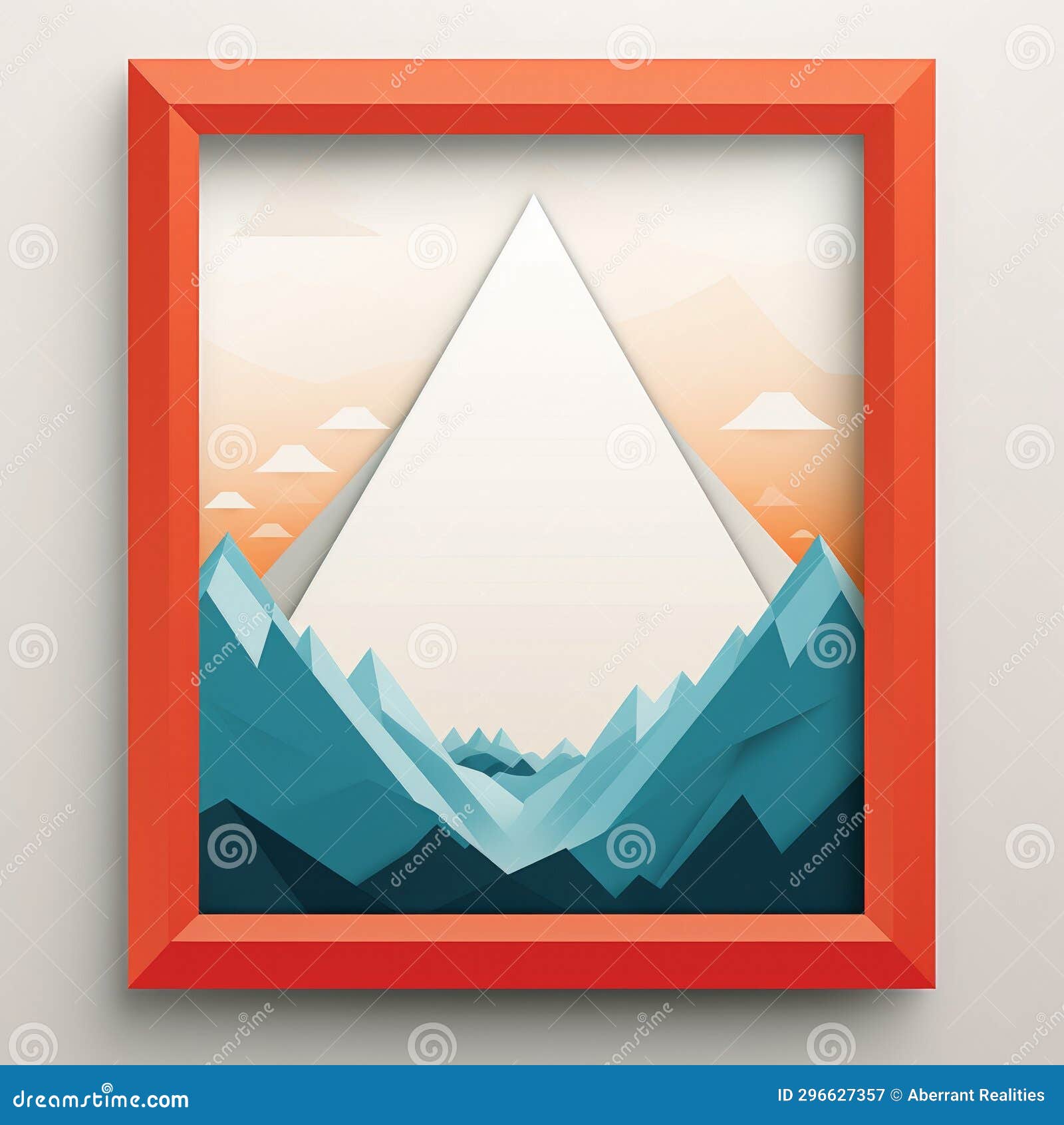 A Triangle Shaped Mountain is Shown in an Orange Frame Stock ...
