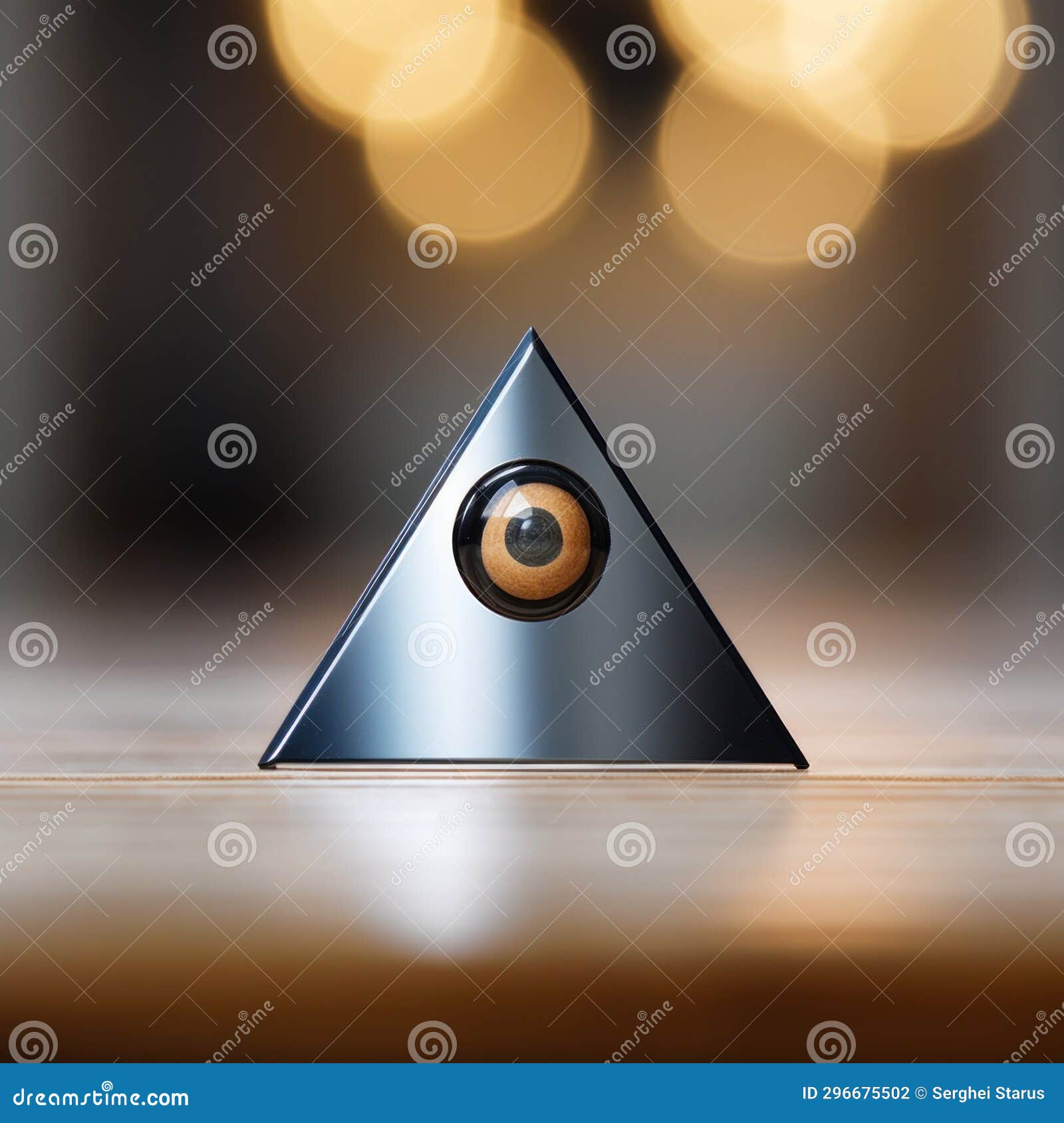 A Triangle Shaped Object with an Eye on Top, AI Stock Illustration ...
