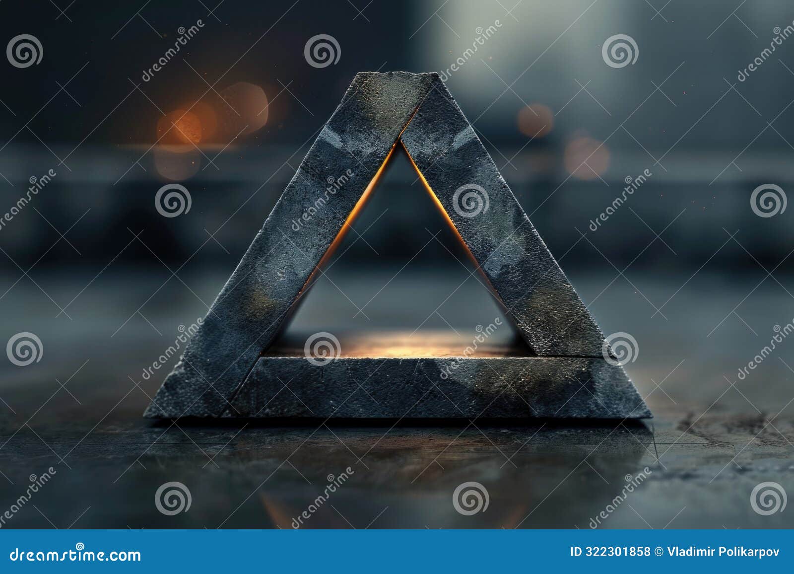 A Triangle-shaped Object on a Smooth Concrete Surface Stock Photo ...