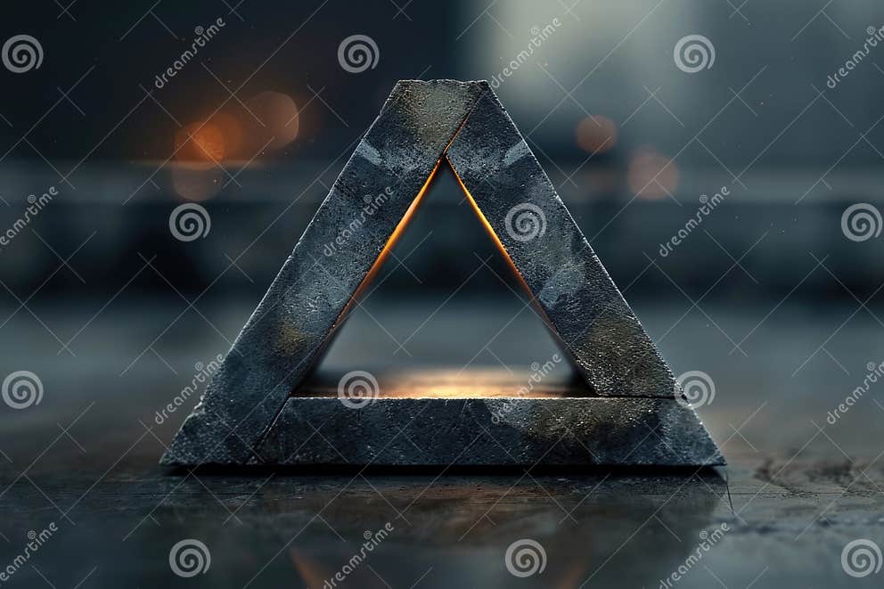 A Triangle-shaped Object on a Smooth Concrete Surface Stock Photo ...