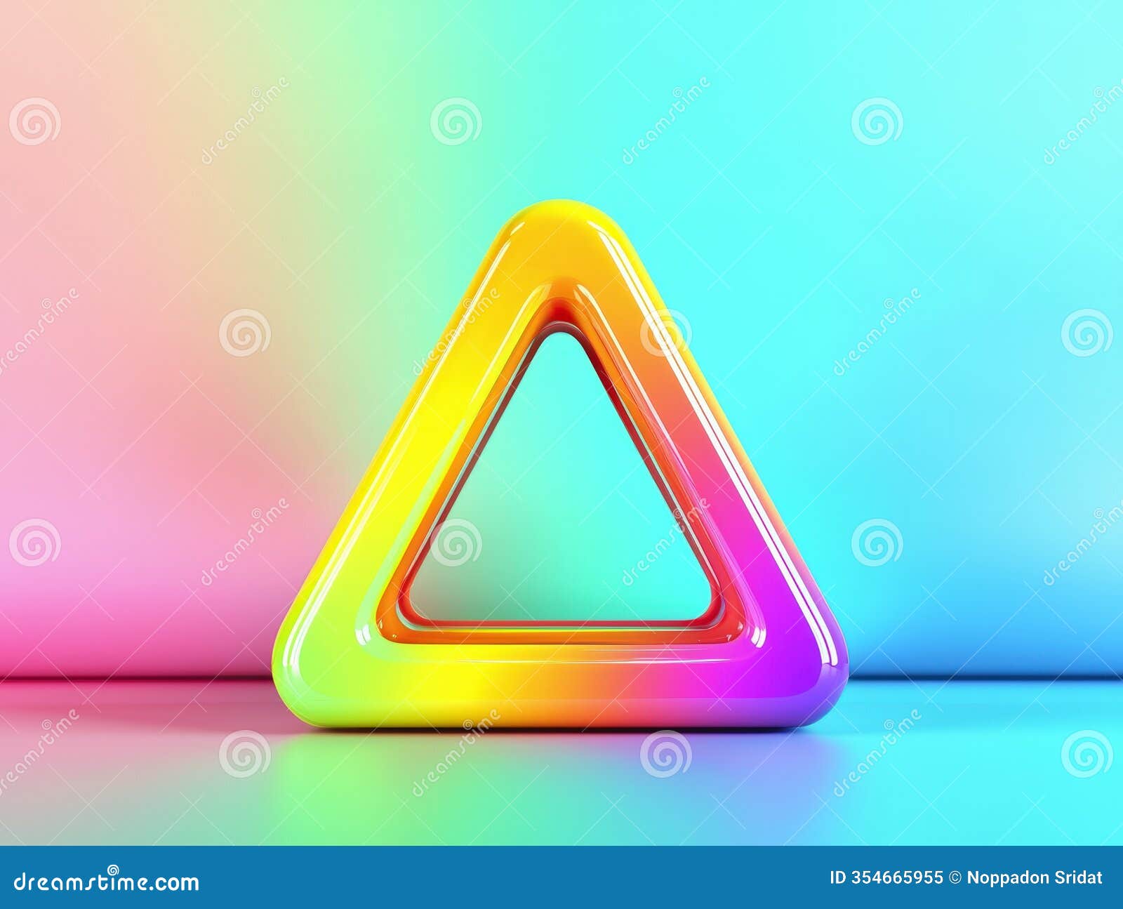 Triangle Shaped Object on a Vibrant Colorful Background with Various ...