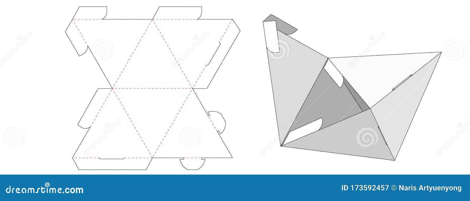 Triangle Shaped Packaging Box Die Cut Template Stock Vector ...