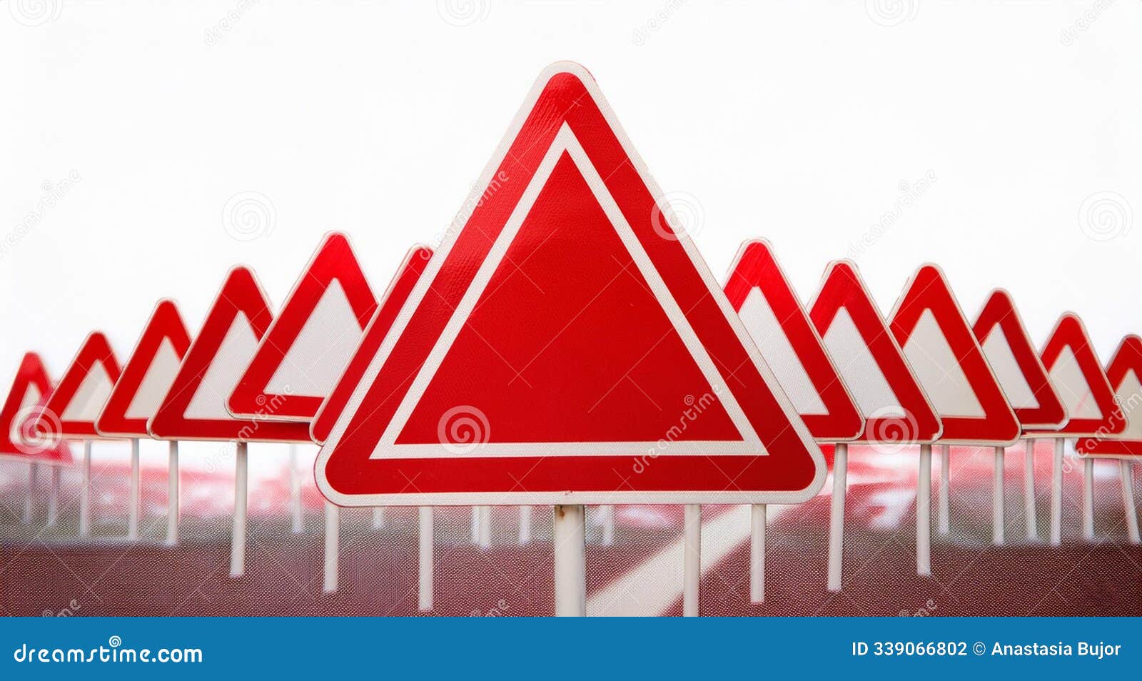 Road Sign “Give Way” Isolated on a White Background. Stock Illustration ...
