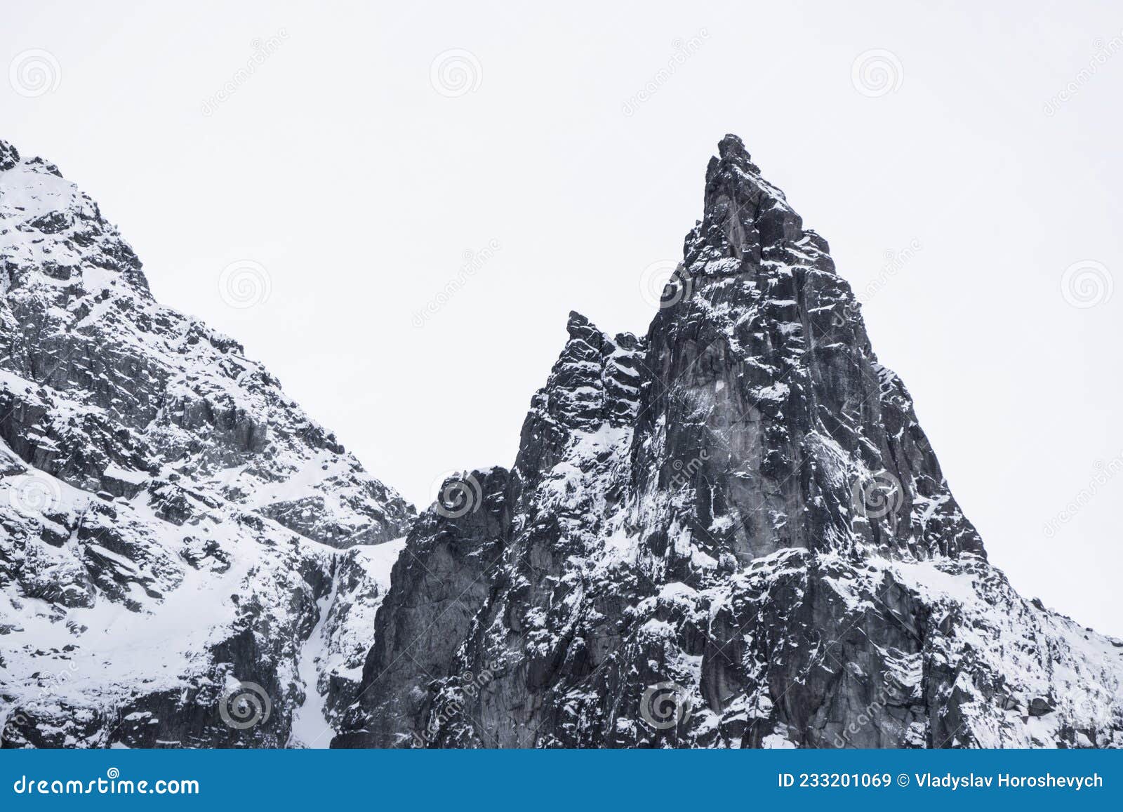 Triangle Shaped Snow Cap Mountain in the Polish Tatrah Stock Image ...