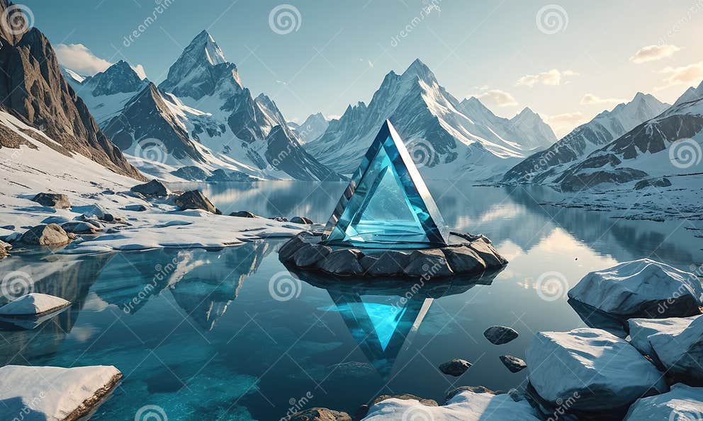 A Triangle-shaped Structure is in the Middle of a Lake Surrounded by ...