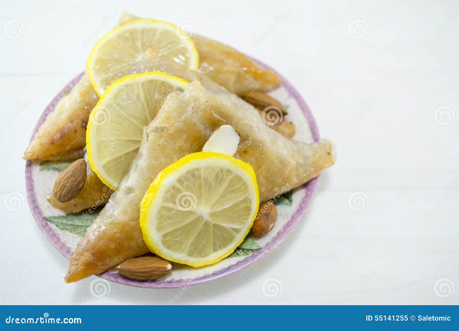 Triangle Shaped Turkish Baklava Stock Image - Image of sugar, arabic ...