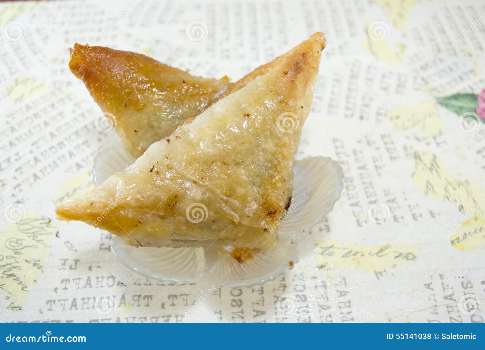 Triangle Shaped Turkish Baklava Stock Photo - Image of arab, syrup ...