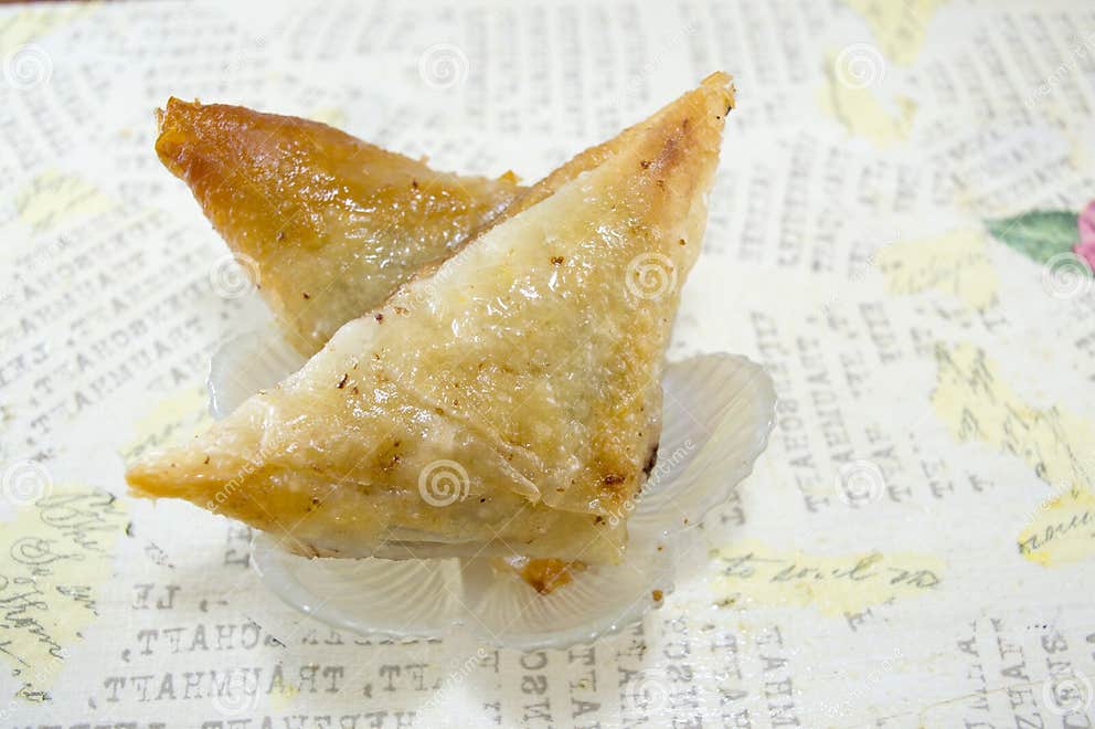Triangle Shaped Turkish Baklava Stock Photo - Image of arab, syrup ...