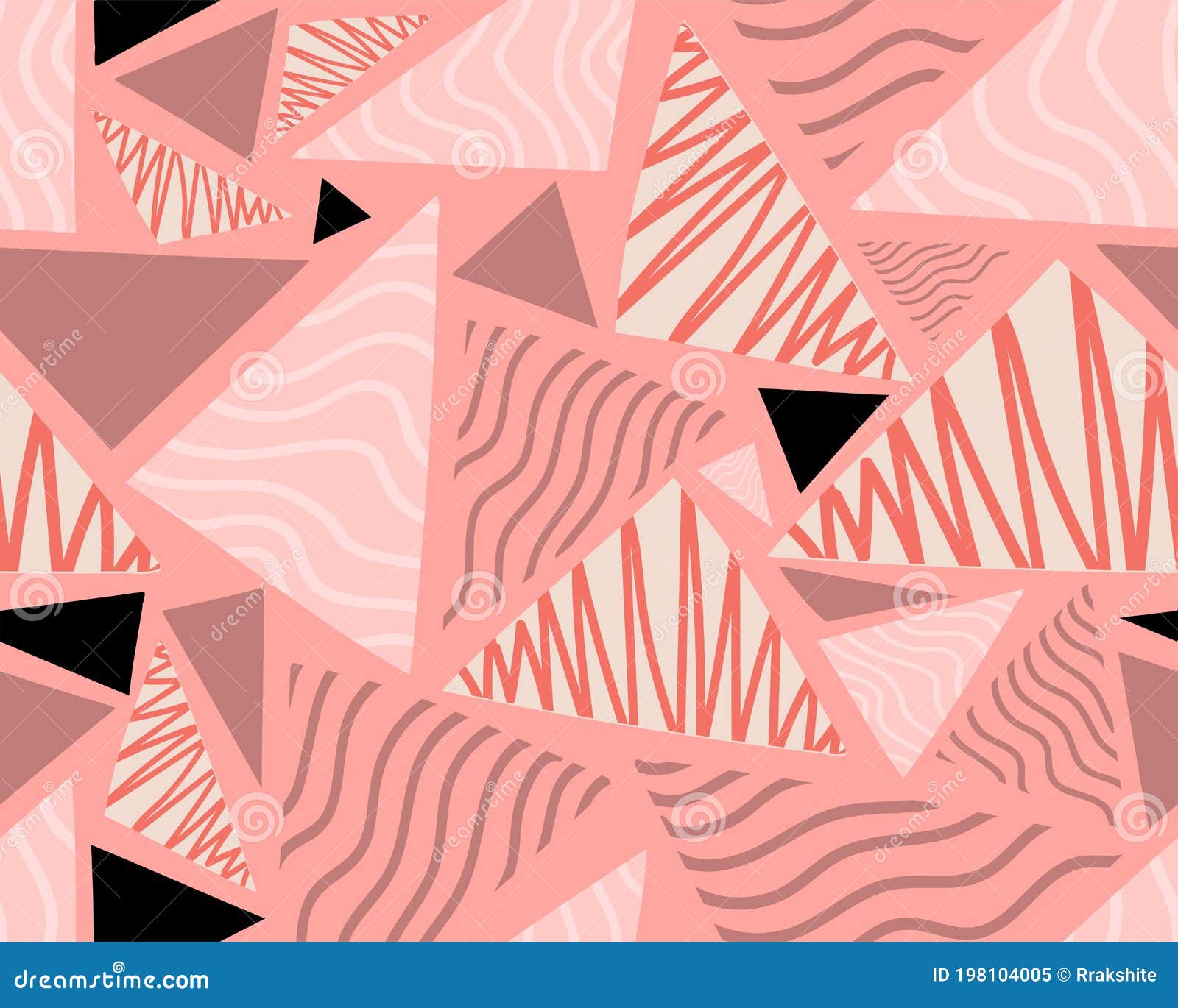 Triangle Shapes Abstract Vector Seamless Pattern for Fabrics, Cards ...
