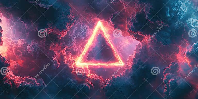 A Triangle Shapes Clouds in the Blue Sky with White Puffy Clouds Stock Image - Image of cumulus ...