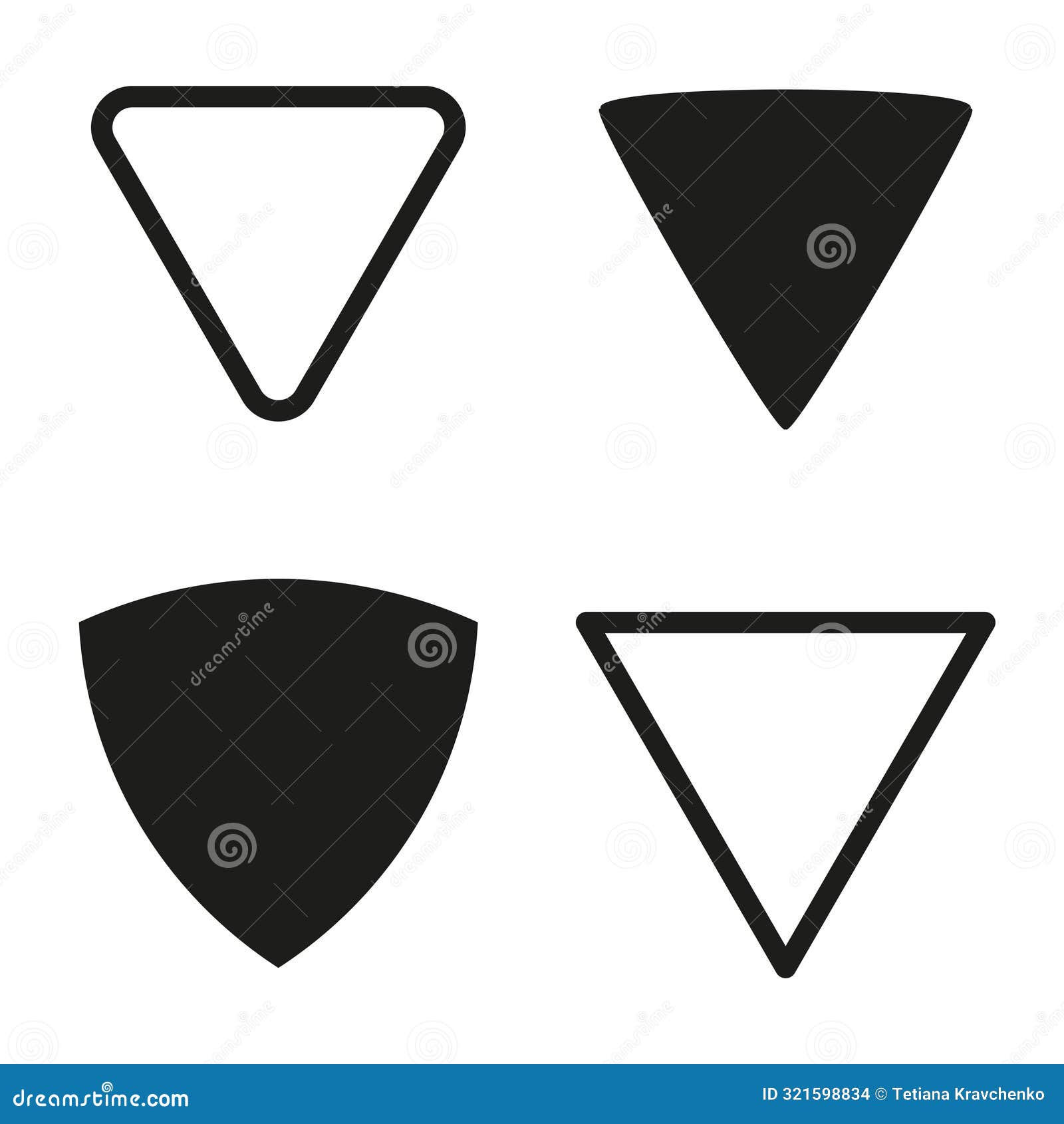 Triangle Shapes Collection. Various Black and White Designs. Geometric ...