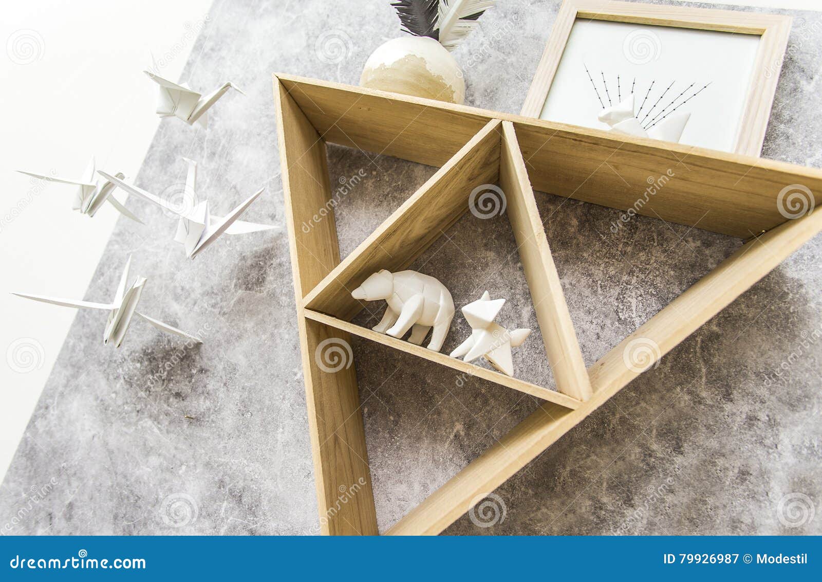 Triangle Shelf With Paper Animals Royalty-Free Stock Photo ...